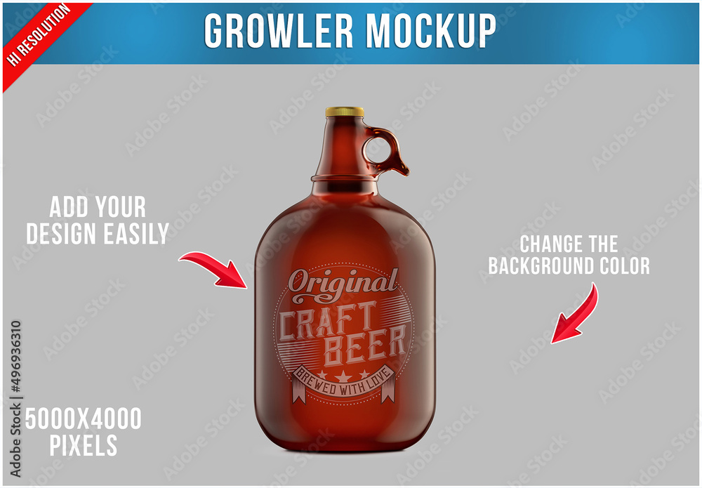 Growler_Mockup Stock Template | Adobe Stock