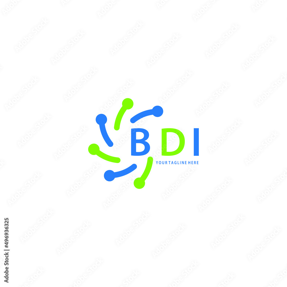 BDI logo design initial creative letter on white background. BDI vector ...
