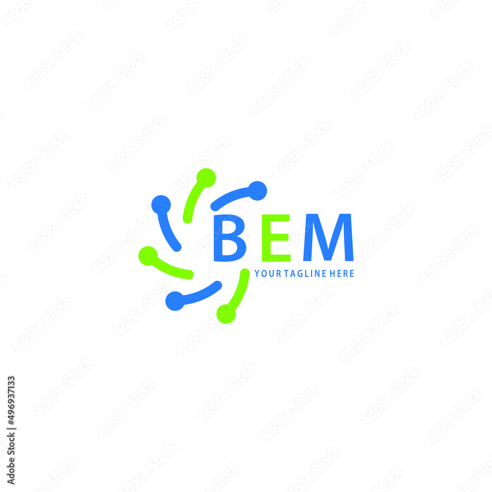 Vecteur Stock BEM logo design initial creative letter on white ...