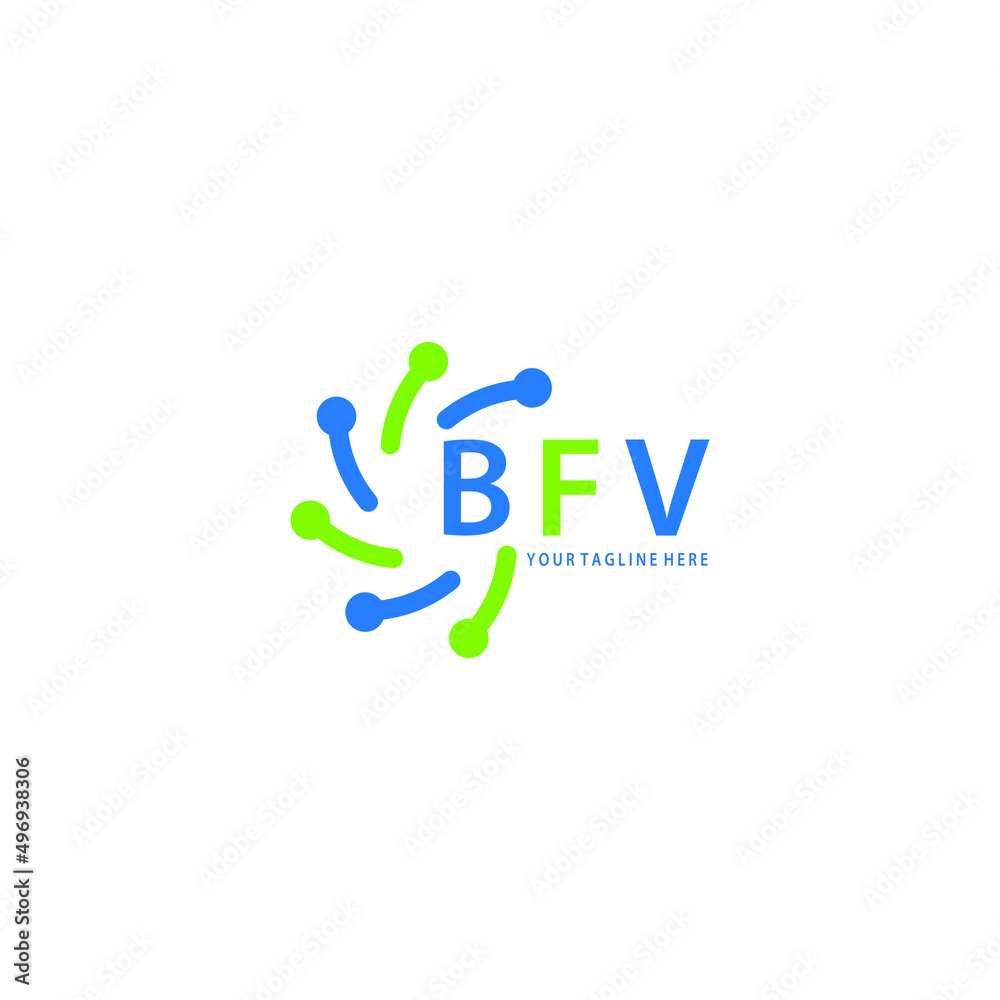 BFV logo design initial creative letter on white background. BFV vector ...
