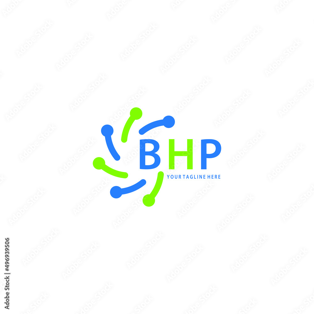 BHP logo design initial creative letter on white background. BHP vector ...