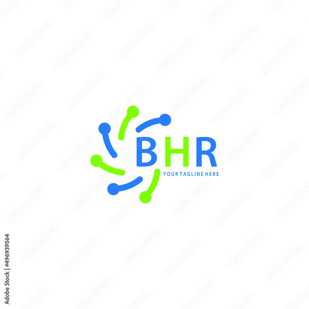 BHR logo design initial creative letter on white background. BHR vector ...