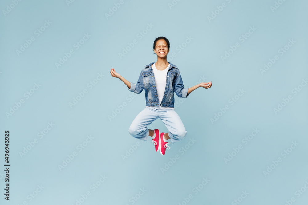 Full body little kid teen girl of African American ethnicity 12-13 ...