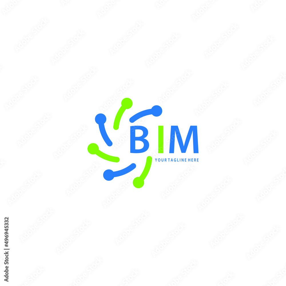 Vecteur Stock BIM logo design initial creative letter on white ...
