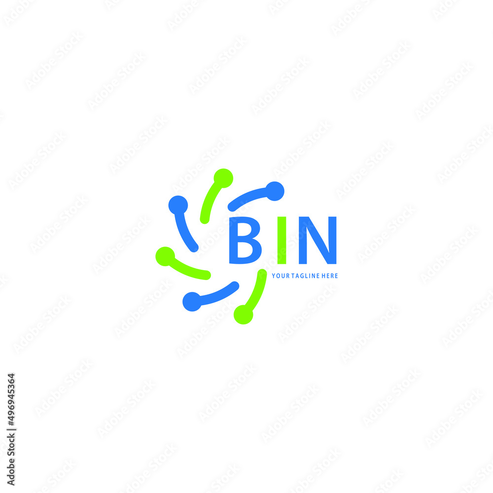 BIN logo design initial creative letter on white background. BIN vector ...
