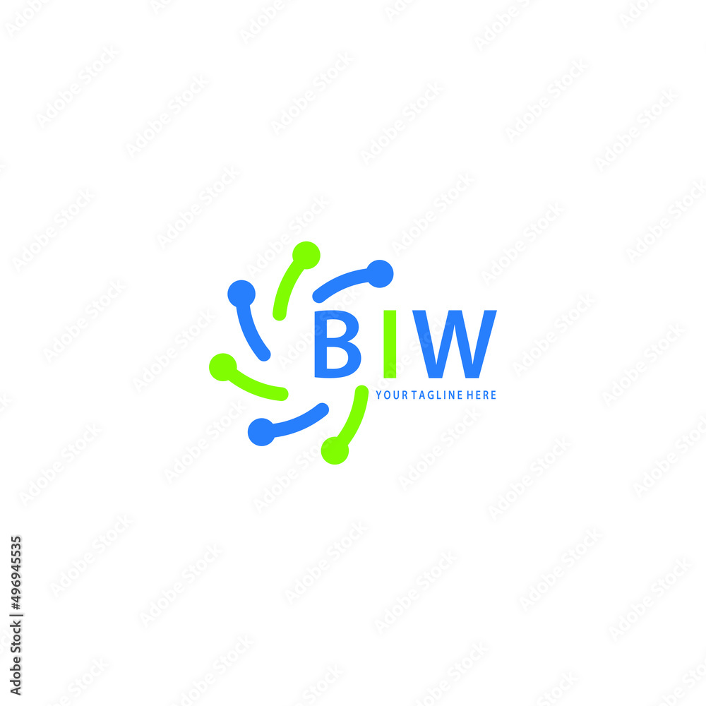 BIW logo design initial creative letter on white background. BIW vector ...