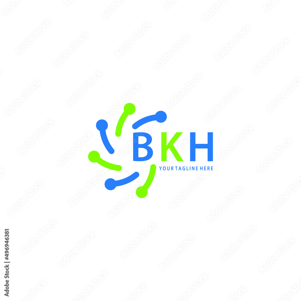 BKH logo design initial creative letter on white background. BKH vector ...