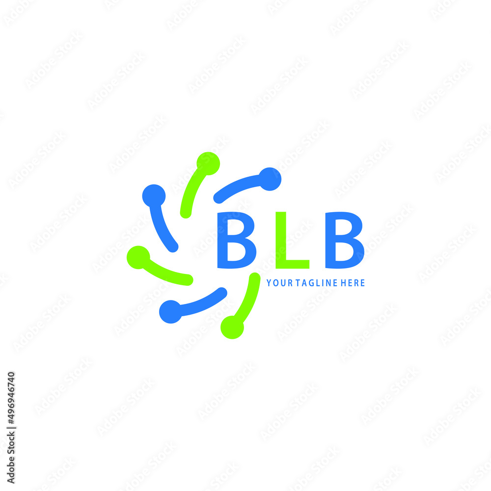 BLB logo design initial creative letter on white background. BLB vector ...