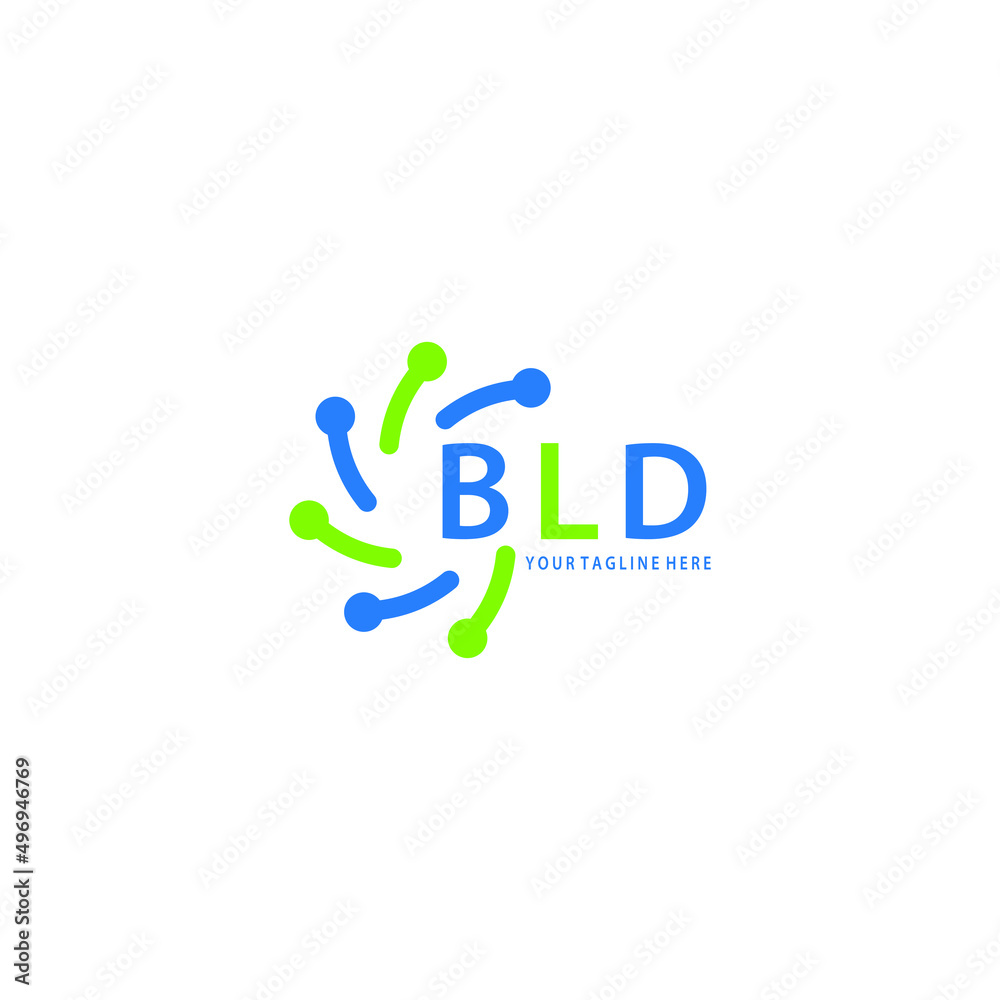 BLD logo design initial creative letter on white background. BLD vector ...