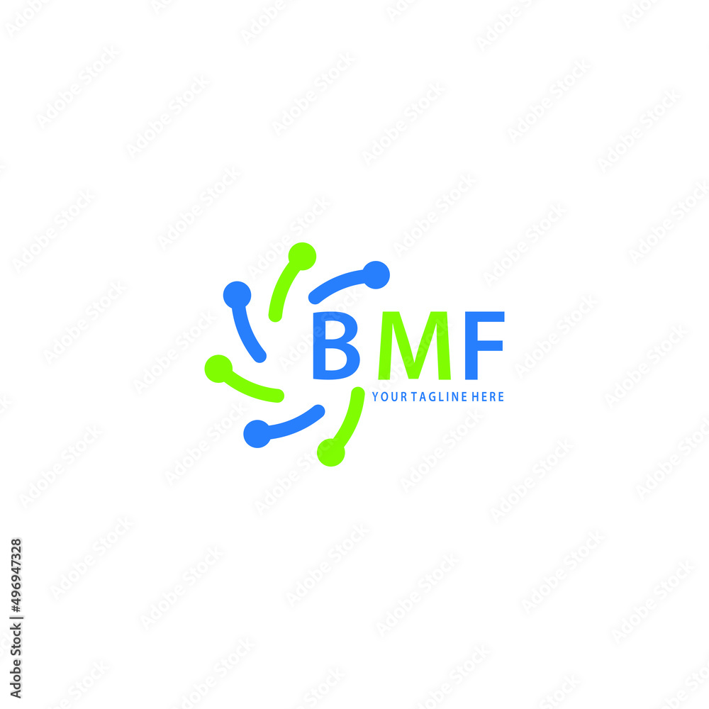 BMF logo design initial creative letter on white background. BMF vector ...