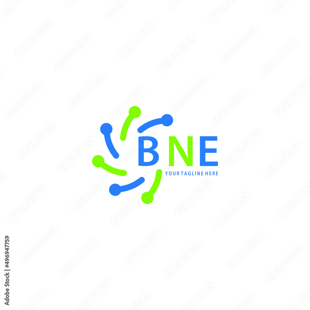 BNE logo design initial creative letter on white background. BNE vector ...