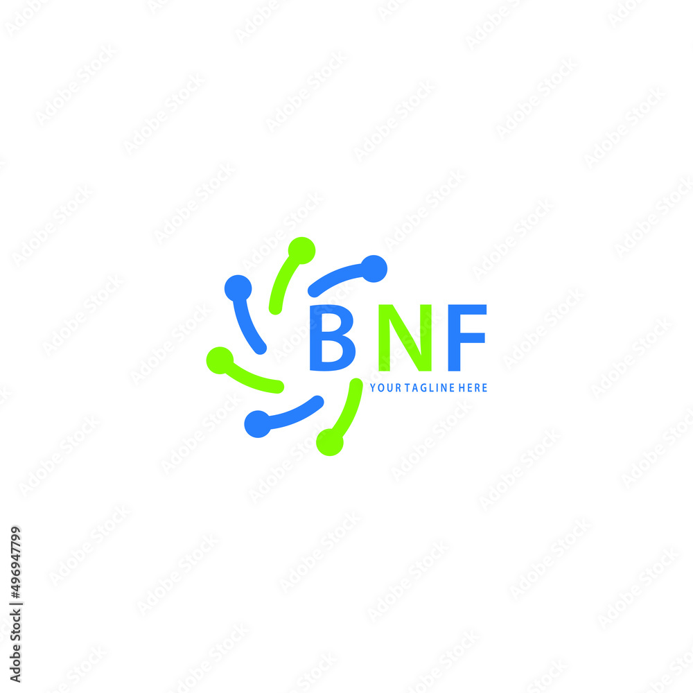 BNF logo design initial creative letter on white background. BNF vector ...