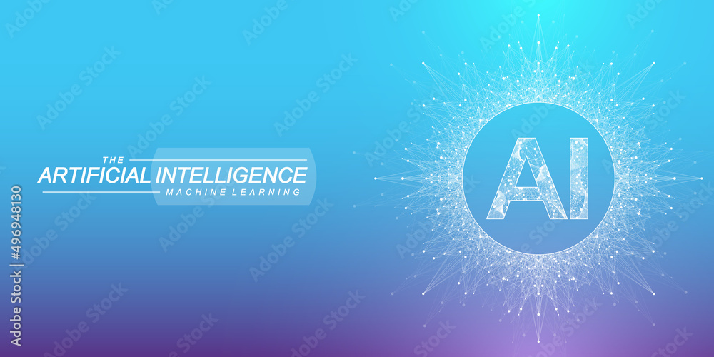 Artificial intelligence logo. Machine Learning concept. Digital Brain ...