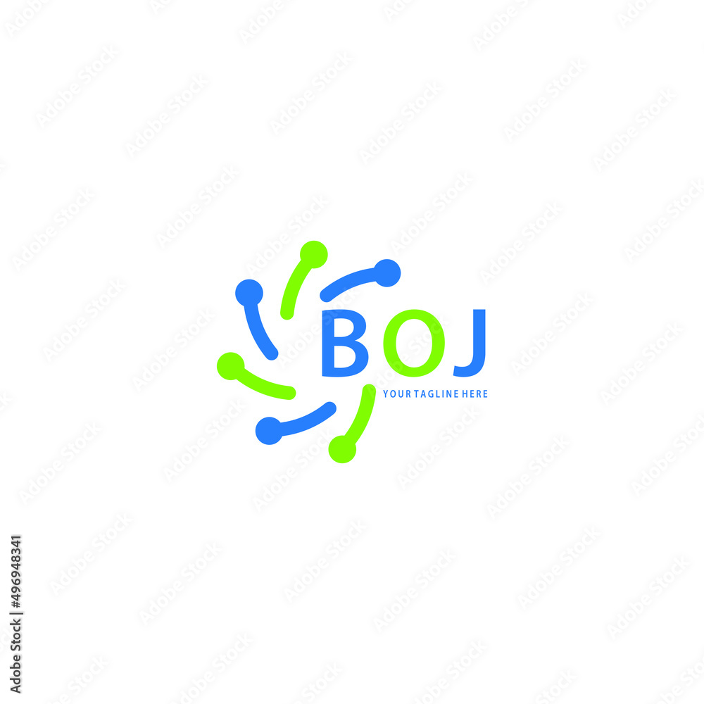 BOJ logo design initial creative letter on white background. BOJ vector ...