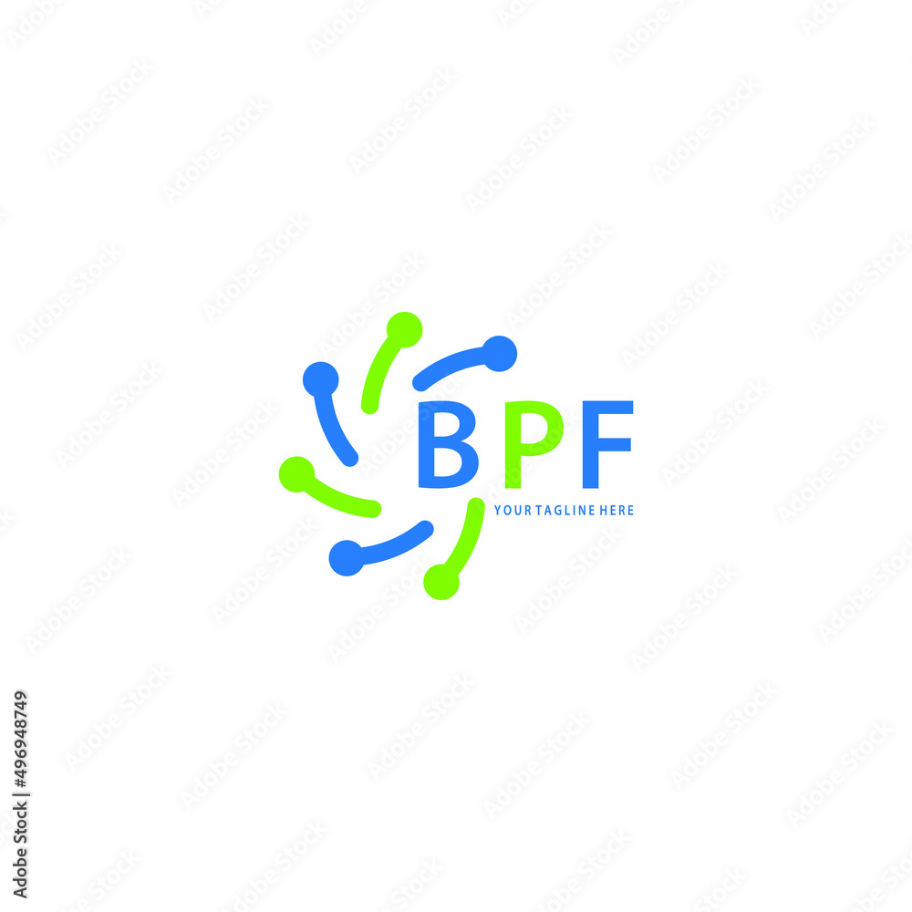 BPF logo design initial creative letter on white background. BPF vector ...
