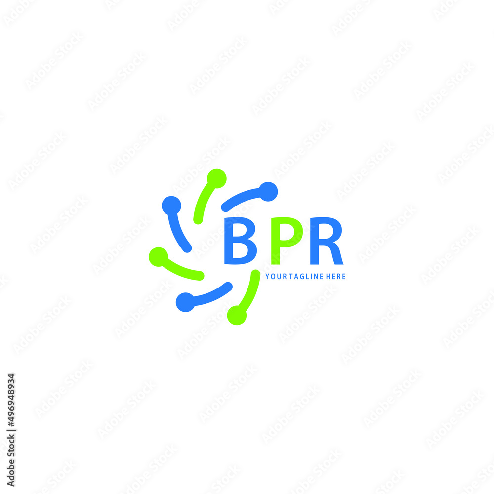 BPR logo design initial creative letter on white background. BPR vector ...