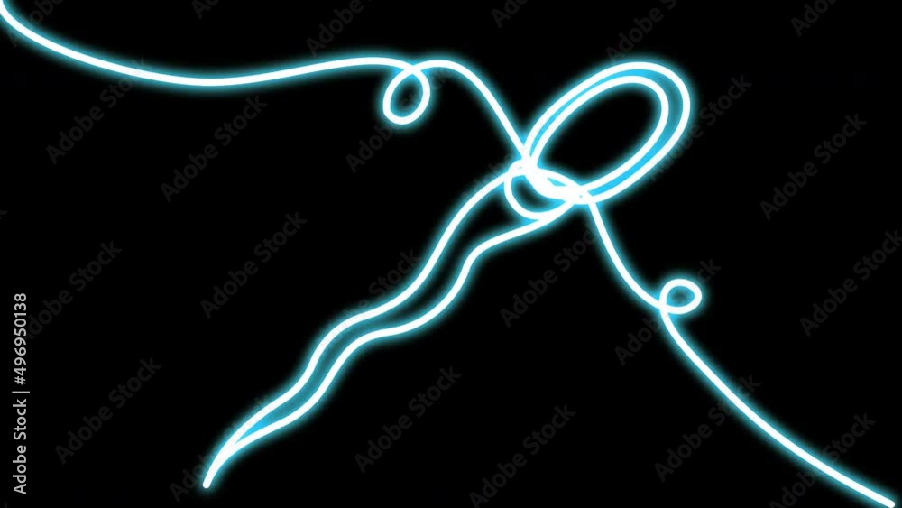 Neon sperm. A symbol of the reproductive system and reproduction ...