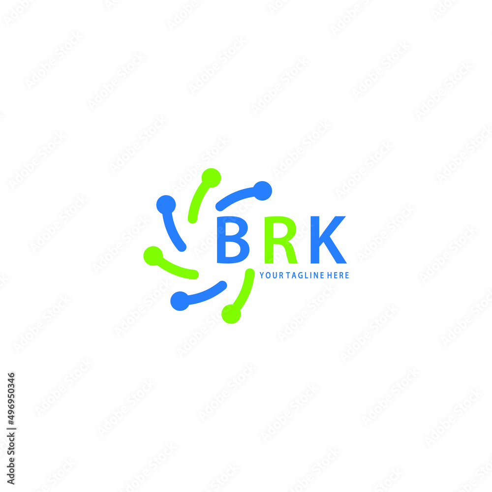 BRK logo design initial creative letter on white background. BRK vector ...