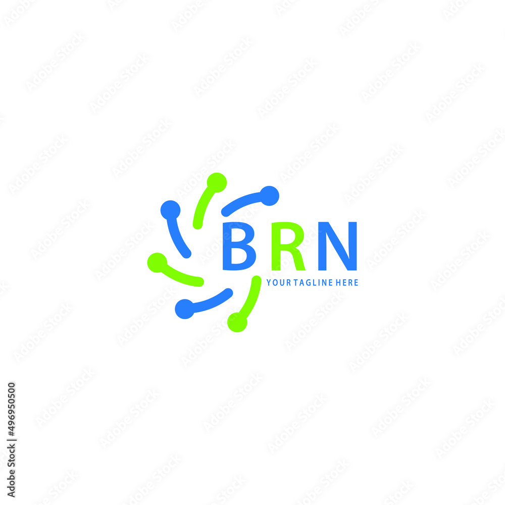 BRN logo design initial creative letter on white background. BRN vector ...