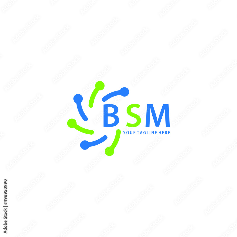 BSM logo design initial creative letter on white background. BSM vector ...