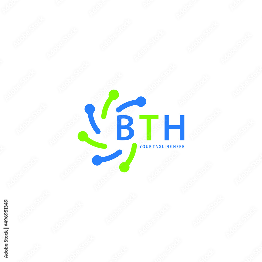 BTH logo design initial creative letter on white background. BTH vector ...