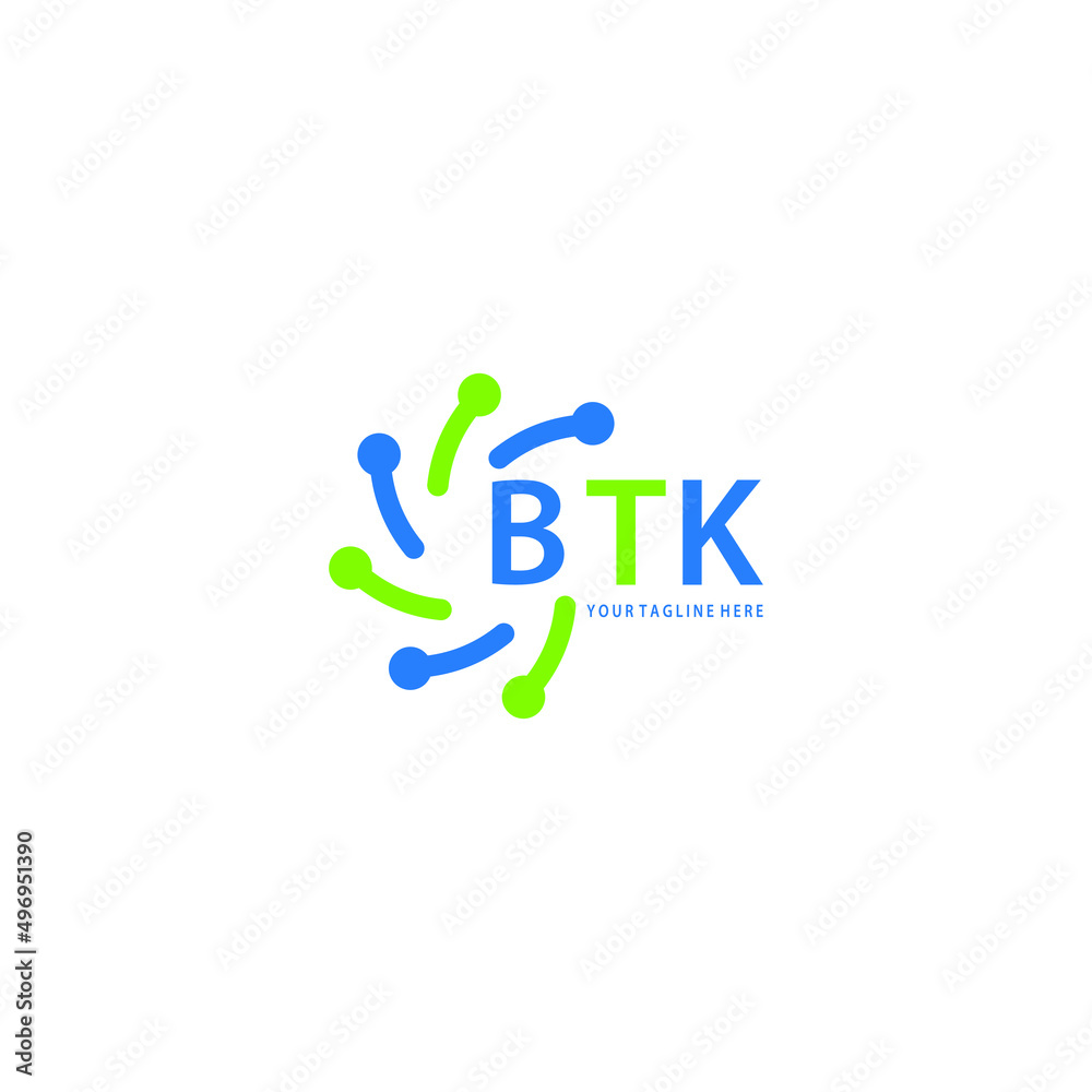 BTK logo design initial creative letter on white background. BTK vector ...