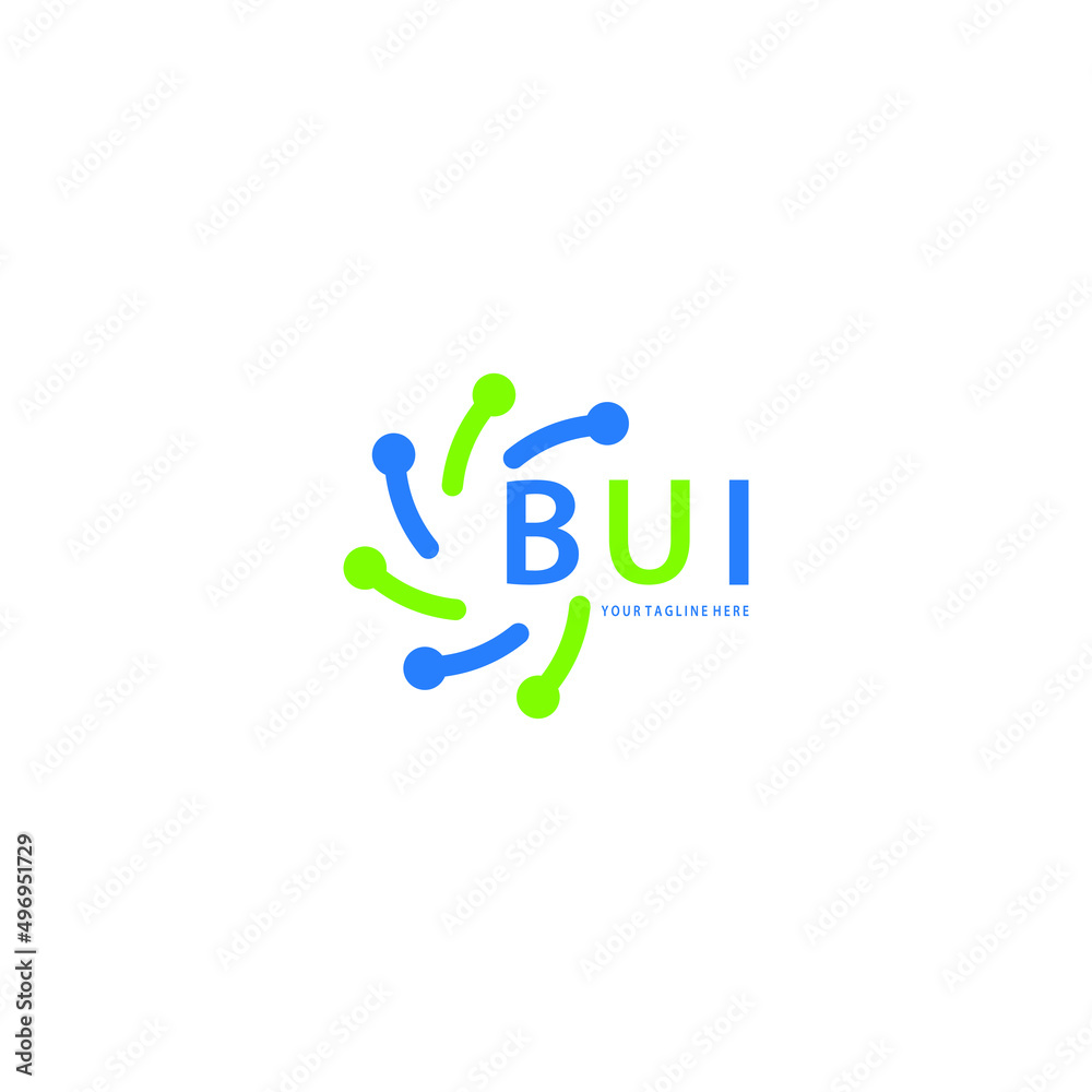 BUI logo design initial creative letter on white background. BUI vector ...