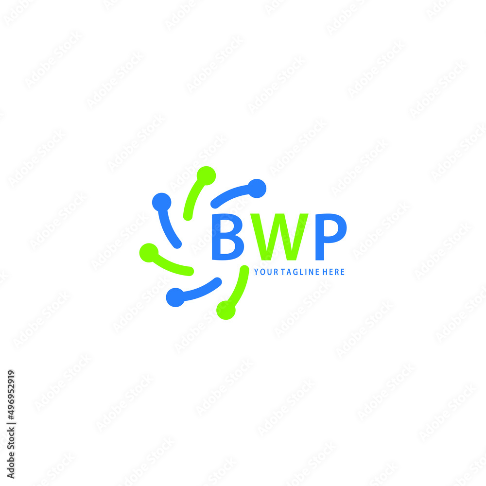 BWP logo design initial creative letter on white background. BWP vector ...