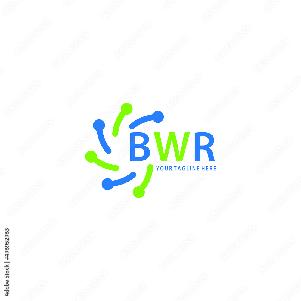 BWR logo design initial creative letter on white background. BWR vector ...