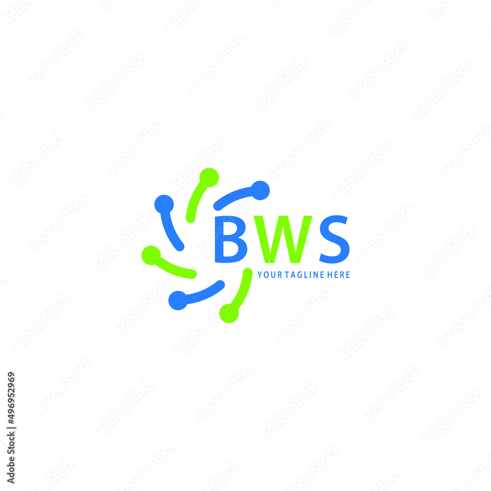 BWS logo design initial creative letter on white background. BWS vector logo simple, elegant and ...