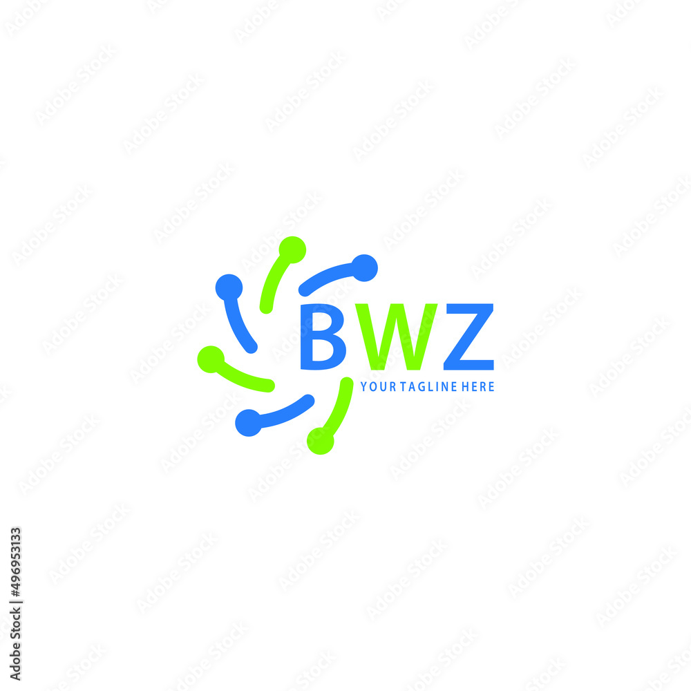BWZ logo design initial creative letter on white background. BWZ vector ...