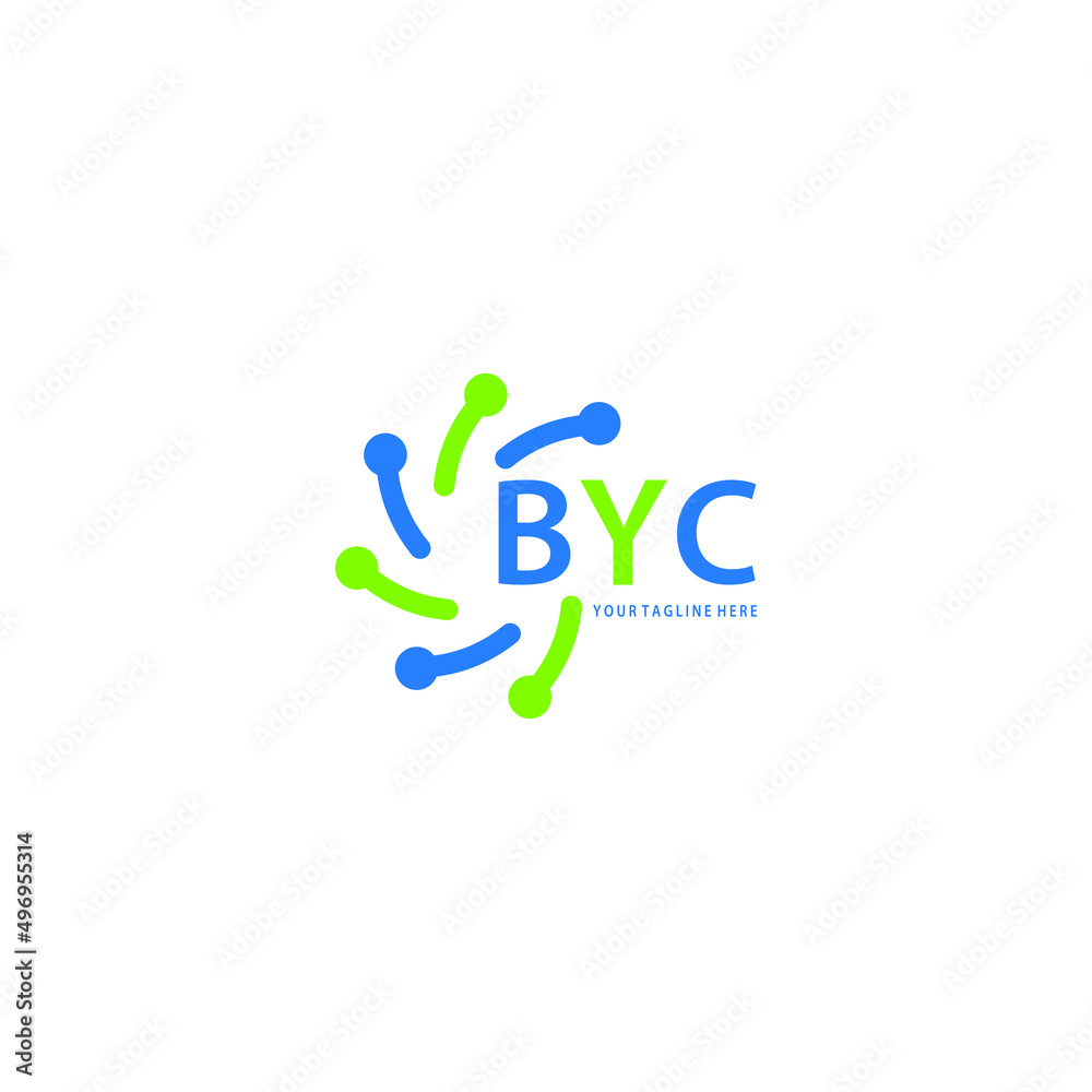 BYC logo design initial creative letter on white background. BYC vector ...