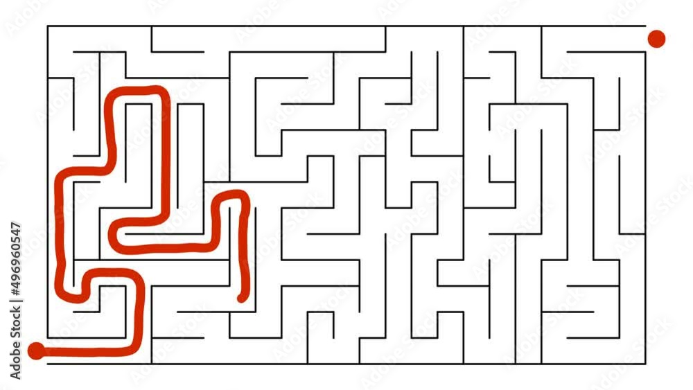 Maze Animation Labyrinth Black White Green Screen | 2D Animated Maze ...