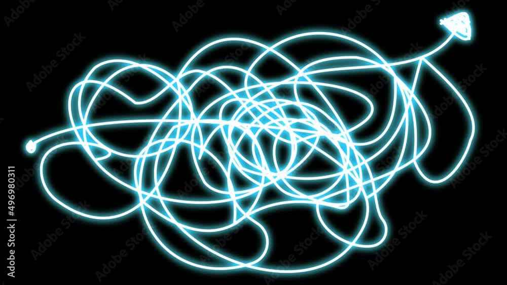 Intricate neon arrow with upward movement. Animation of a shining neon ...