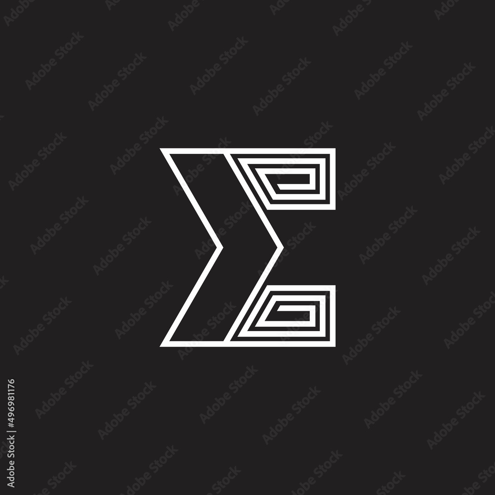 sigma symbol spiral thin line simple geometric logo vector Stock Vector ...