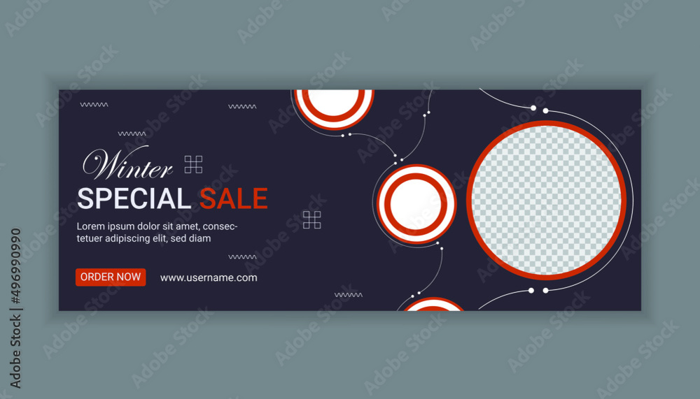 Horizontal Sale banner design template in dark colour Stock Vector ...