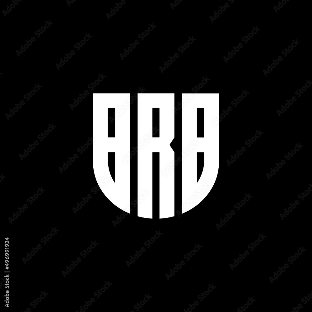 BRB letter logo design with black background in illustrator, vector ...