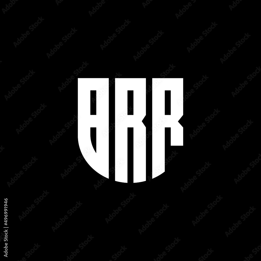 BRR letter logo design with black background in illustrator, vector ...