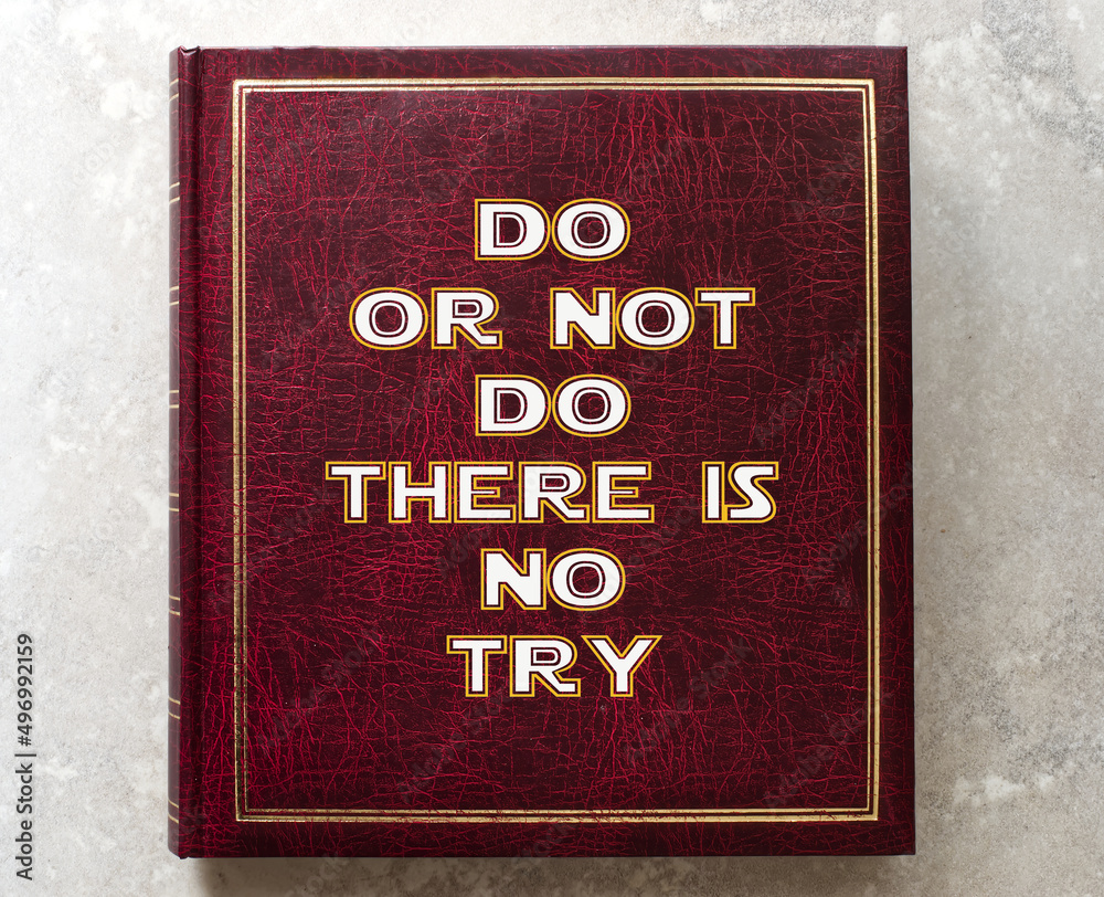 Do or not do, there is no try. Inspirational and motivational quote ...