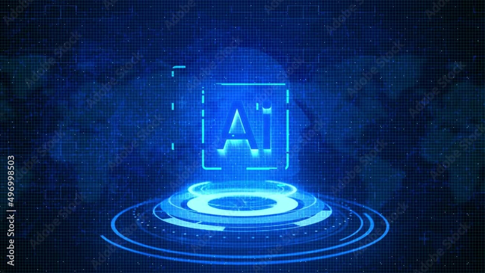 3d Futuristic Cyber Animation Artificial Intelligence AI Learning Loop ...
