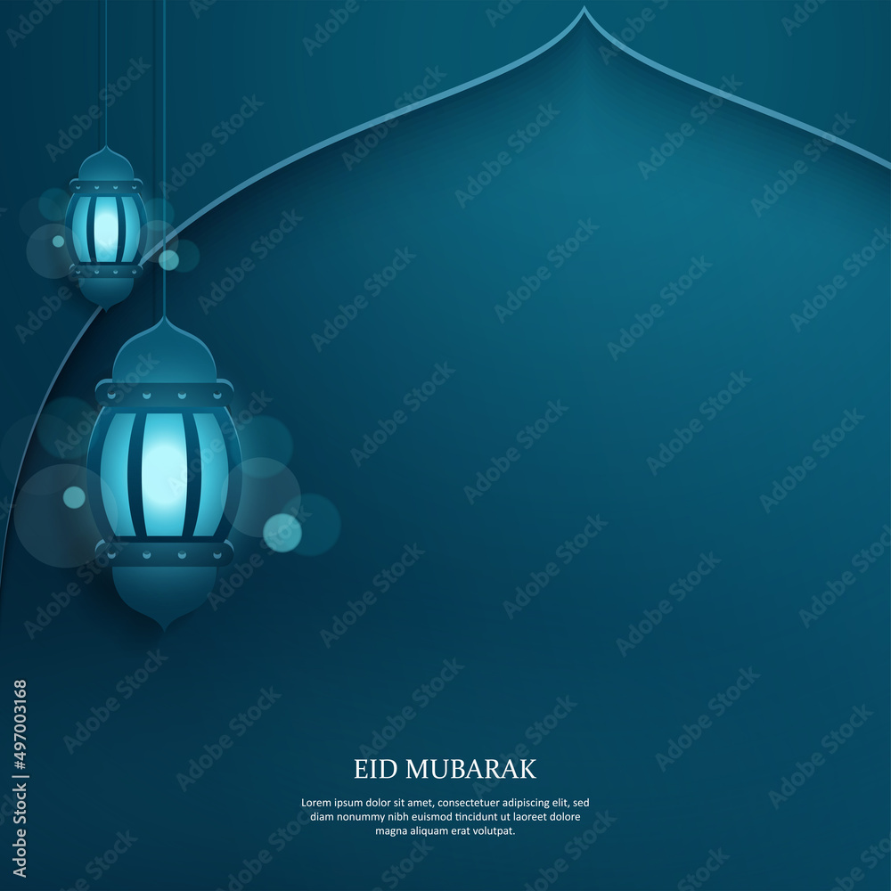 Islamic background ramadan banner illustration. Blue islamic pattern ...
