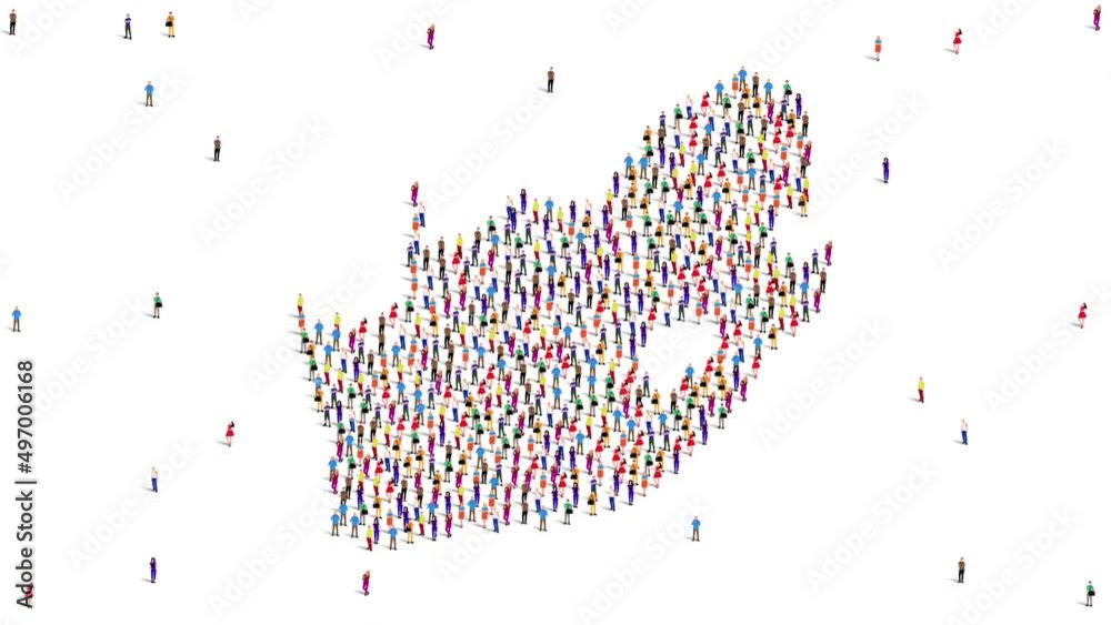 South Africa Map A large group of people form to create a South African ...