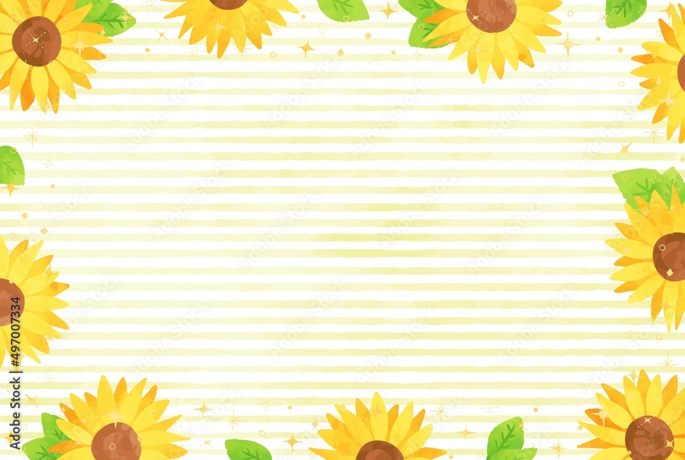 beautiful watercolor Sunflower background illustration Stock Vector ...