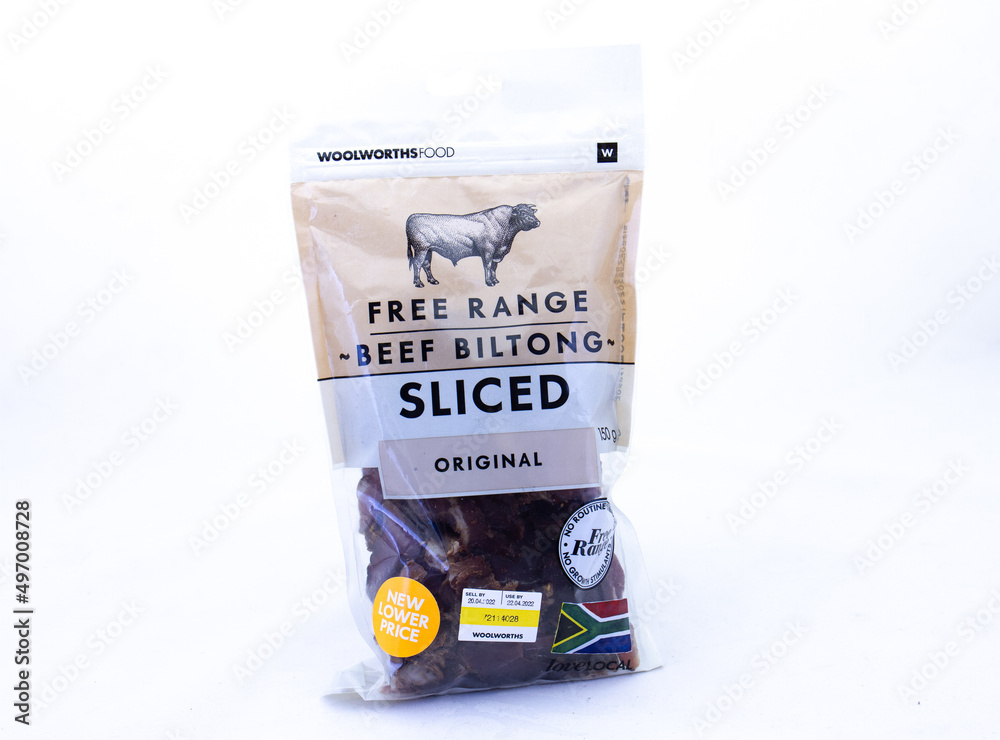 Johannesburg, South Africa - a packet of sliced free range biltong from ...