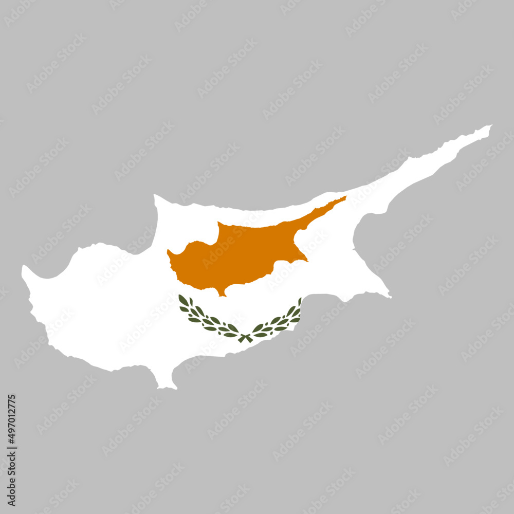 Cyprus flag inside the Cypriot map borders vector illustration Stock ...