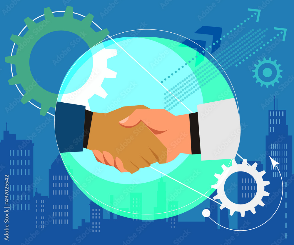 Companies merging deal, merger and acquisition, business partnership ... Companies merging deal, merger and acquisition, business partnership ...
