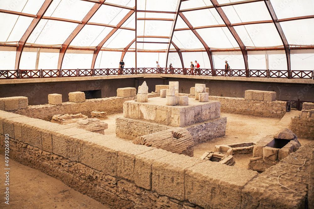 Remains of Roman Mausoleum And Tomb. Archeological site Viminacium ...