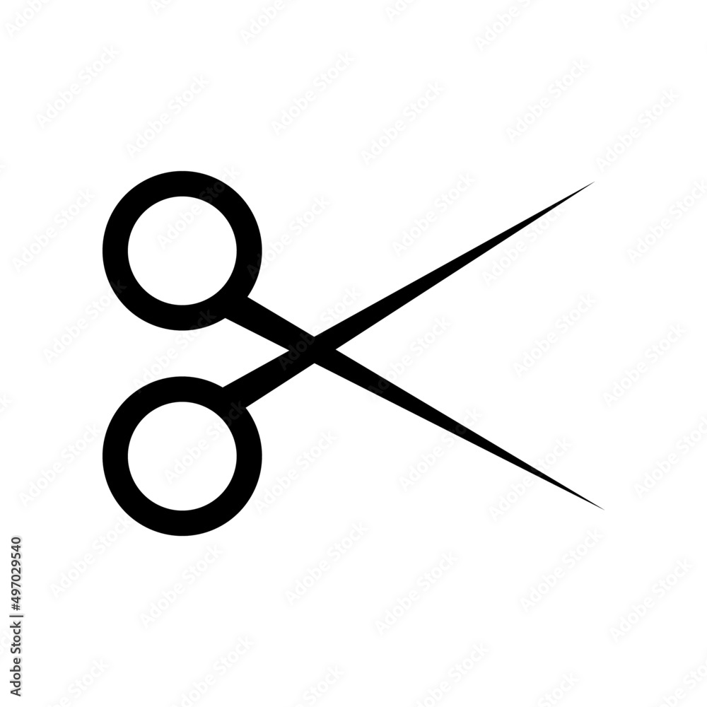 Scissors in black and white. Perfect for signs, resources, template ...