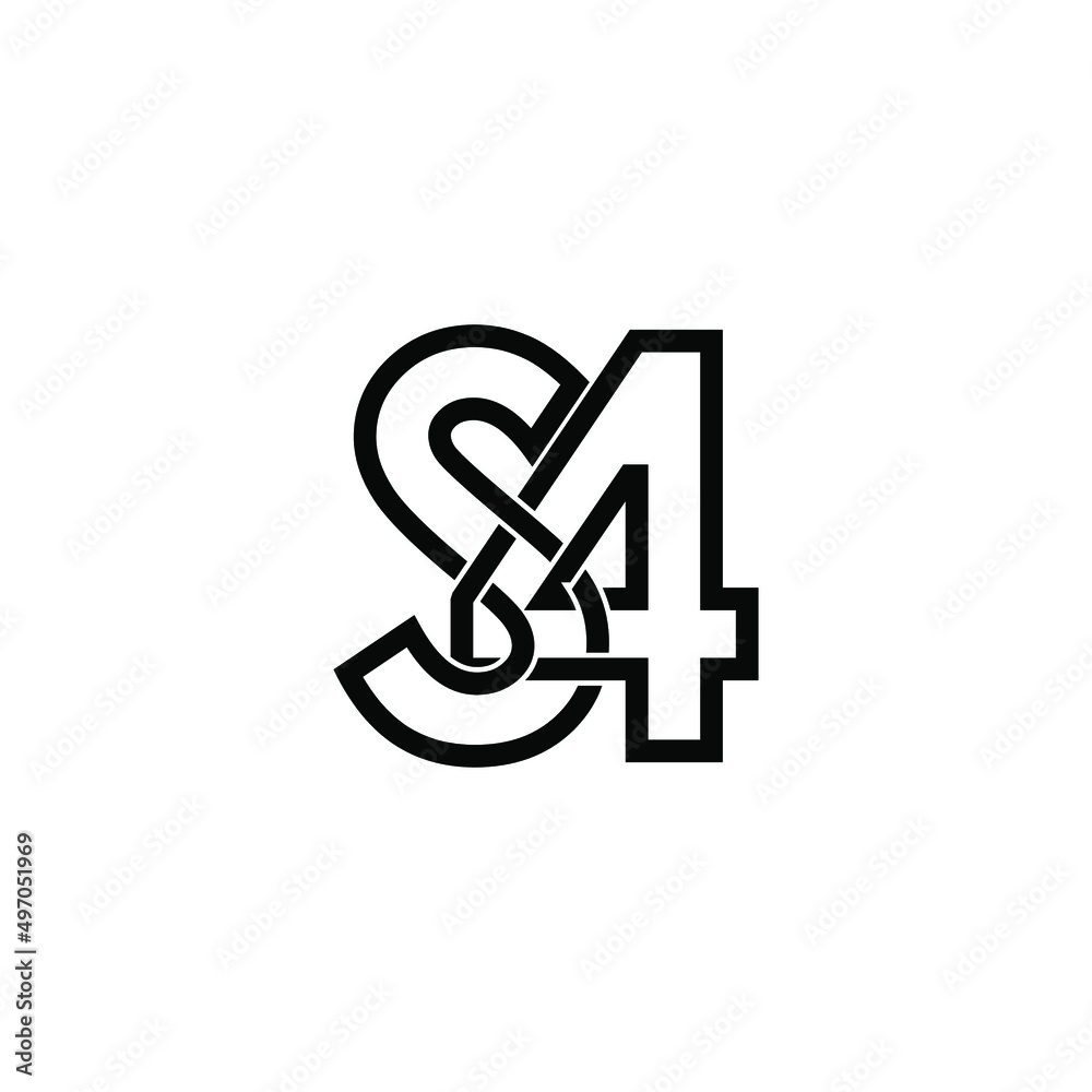 s4 letter original monogram logo design Stock Vector | Adobe Stock