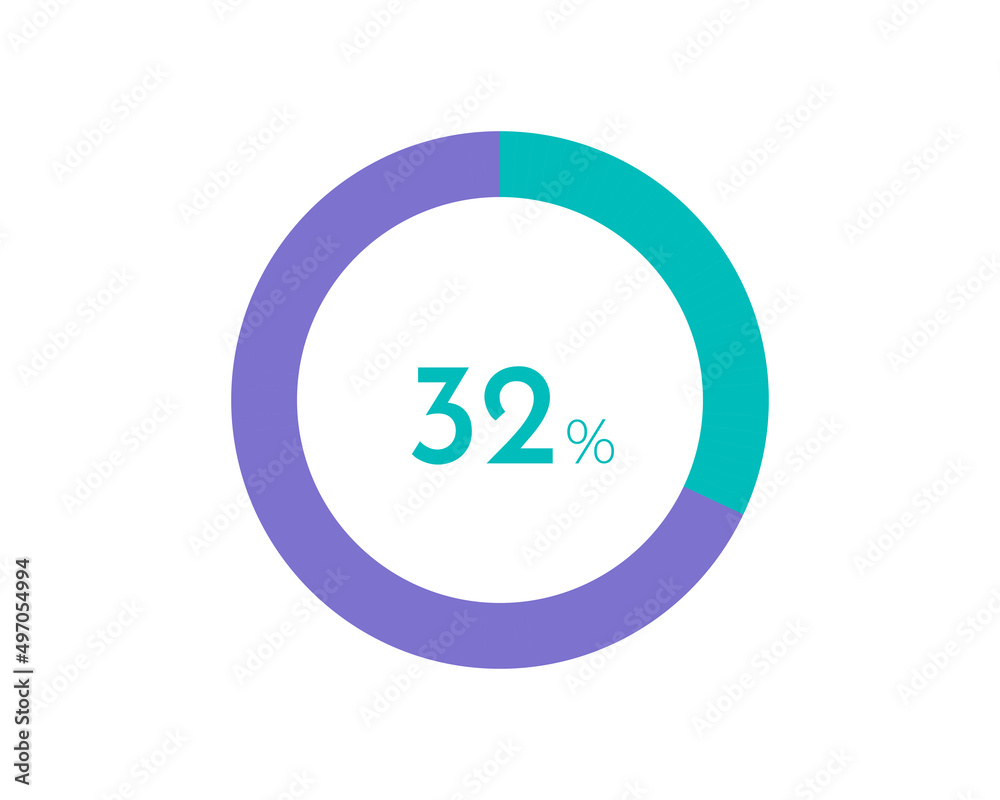 32 Percentage pie diagrams on the white background, pie chart for Your ...